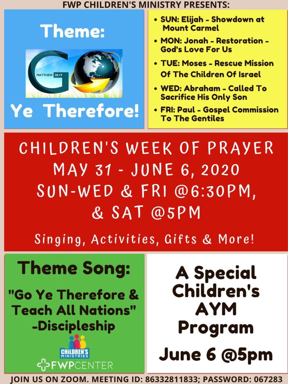 Children’s Week of Prayer – Theme: “Go therefore” – Fellowship Worship ...